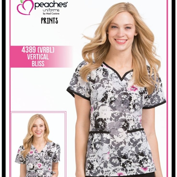 Peaches Uniforms | Tops | Peaches Medical Scrub Top Vertical Bliss ...